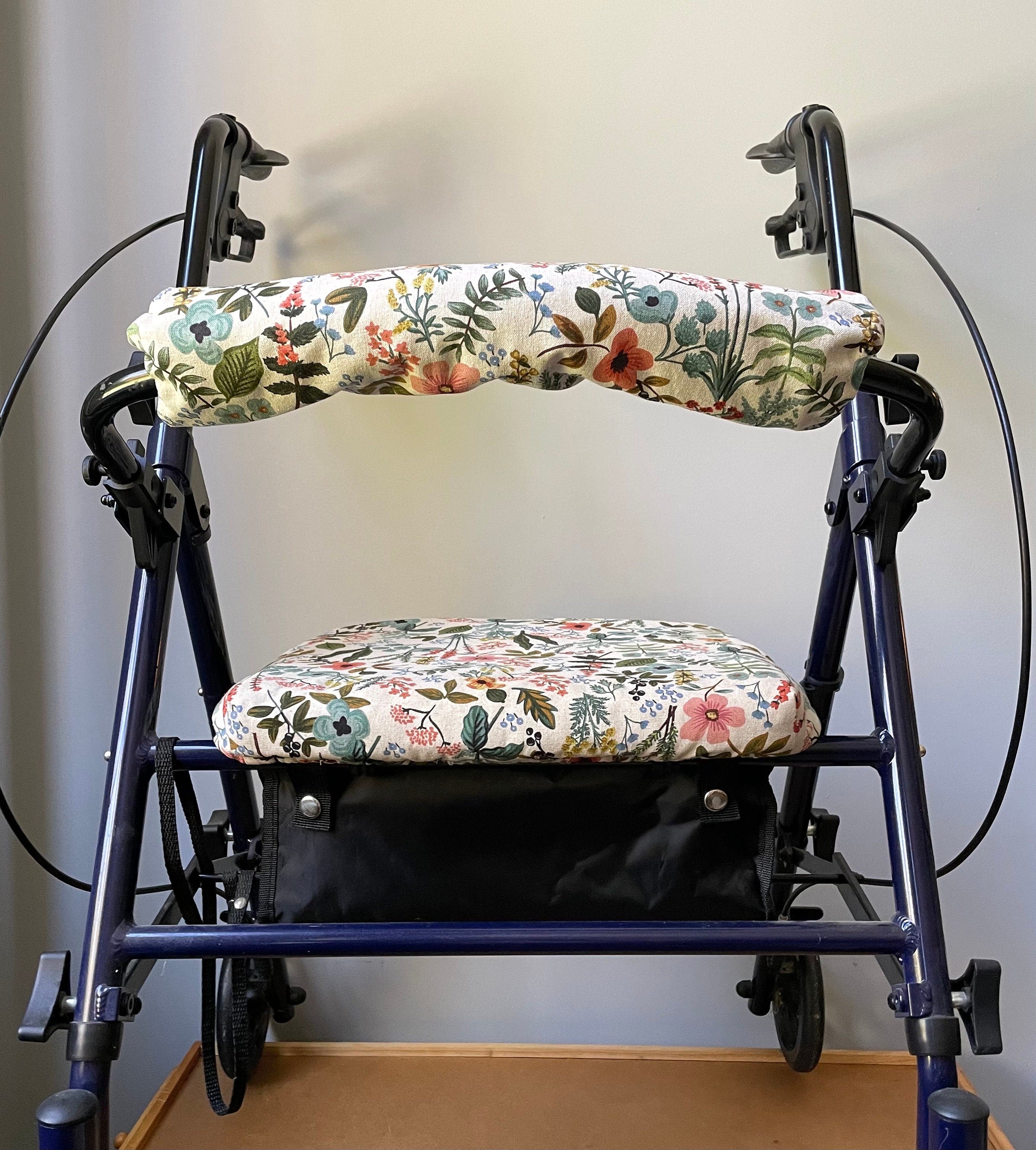 Rollator walker seat cover and back rest bar cover in Amalfi garden ...